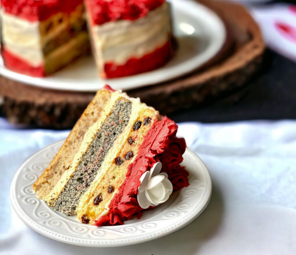 Russian (Korolevsky) Cake with Poppy Seeds (video) - Minas Bakery